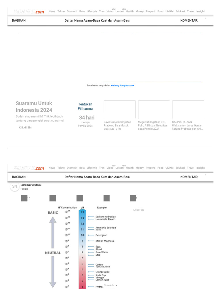 Daftar Nama Asam-Basa Kuat Dan Asam-Basa Lemah | PDF