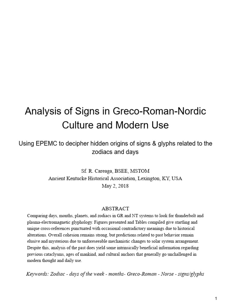 Analysis of Signs in Greco Roman Nordic | PDF | Planets In Astrology ...