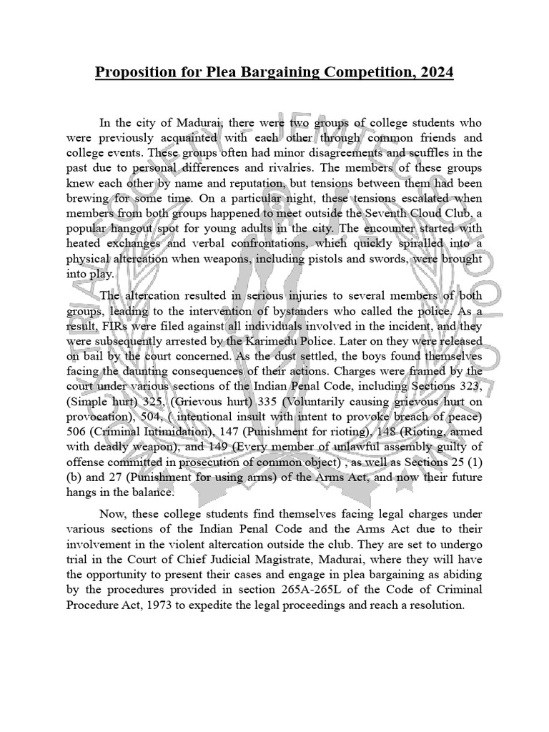 Plea Bargaining Proposition Edited | PDF | Plea Bargain | Plea