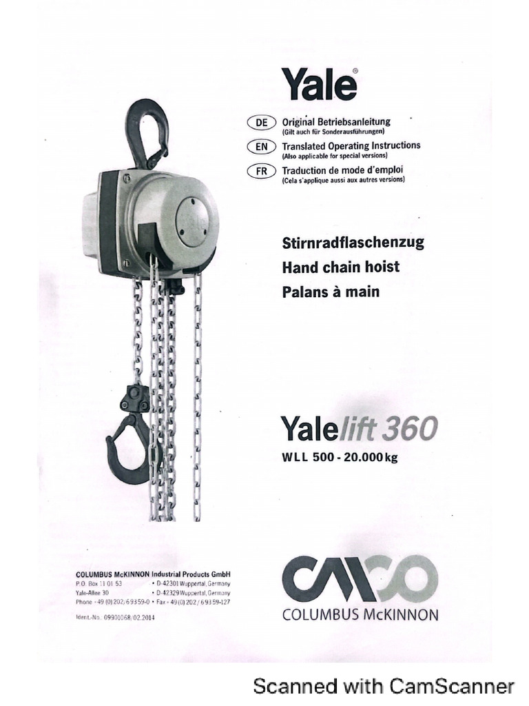 YALE LIFT 360 WILL 500-20.000 KG | PDF