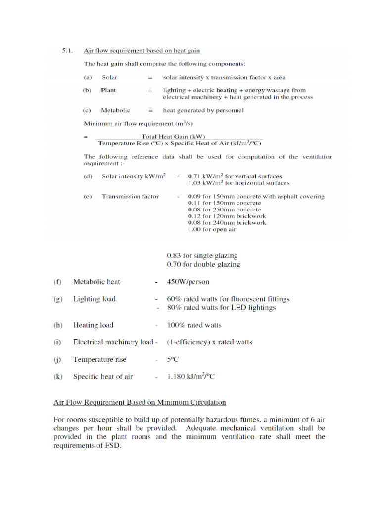 Ventilation Calculation | PDF