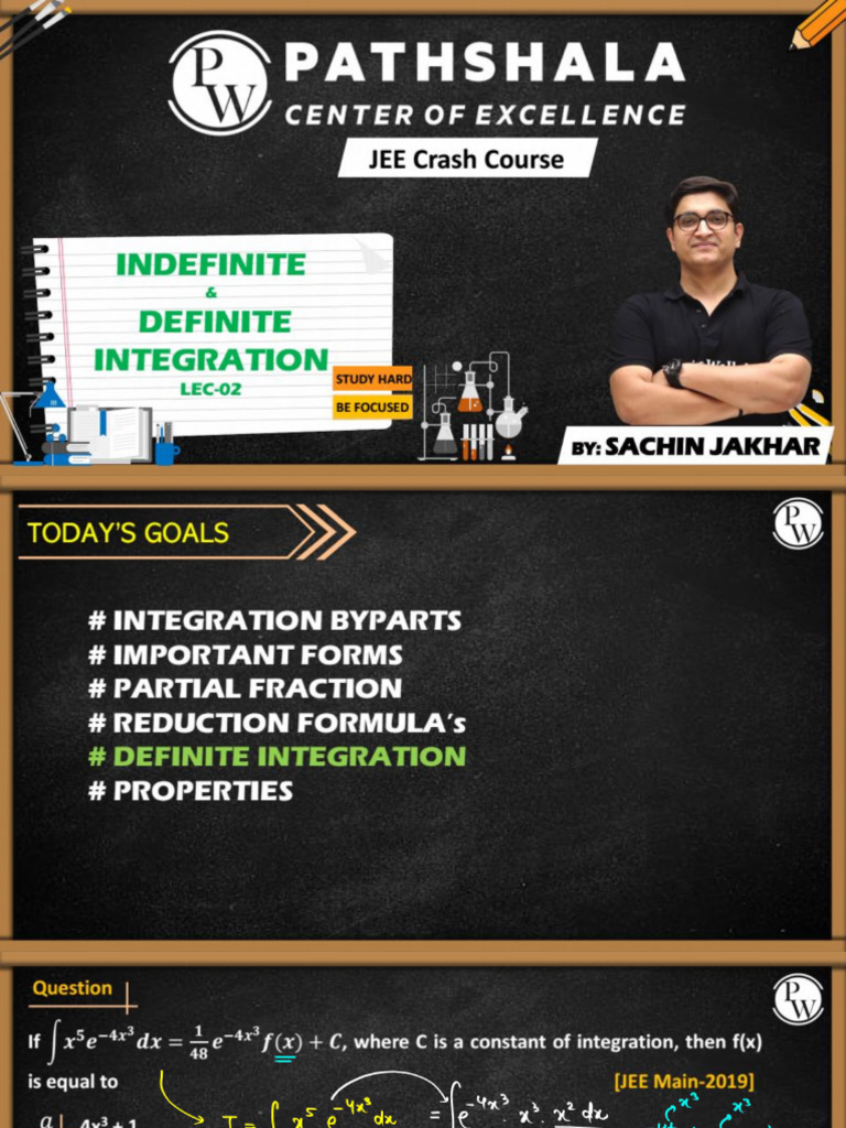 Definite And Indefinite Integrals 02 Classnotes Pdf