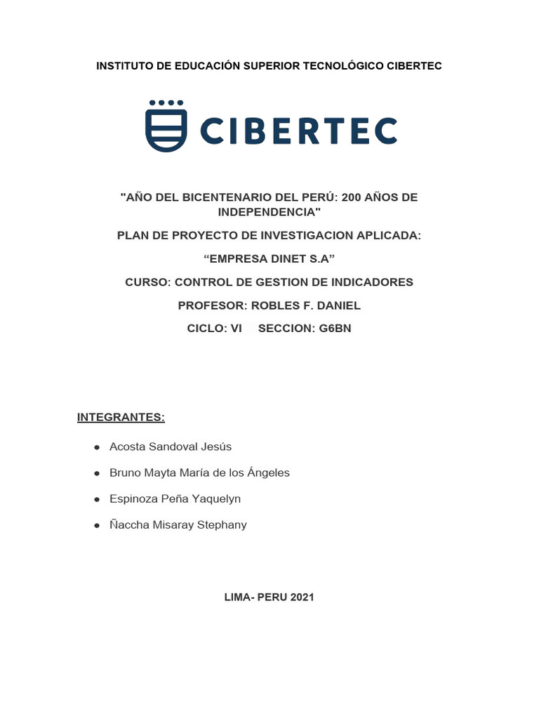 Proyecto de Indicadores - Dinet S.A | PDF | Business | Logística