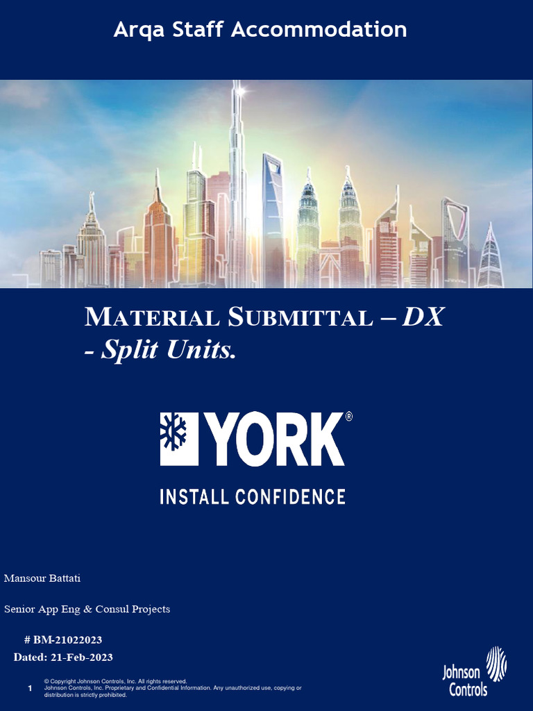 DX Split Unit - York | PDF | Duct (Flow) | Engineering Thermodynamics