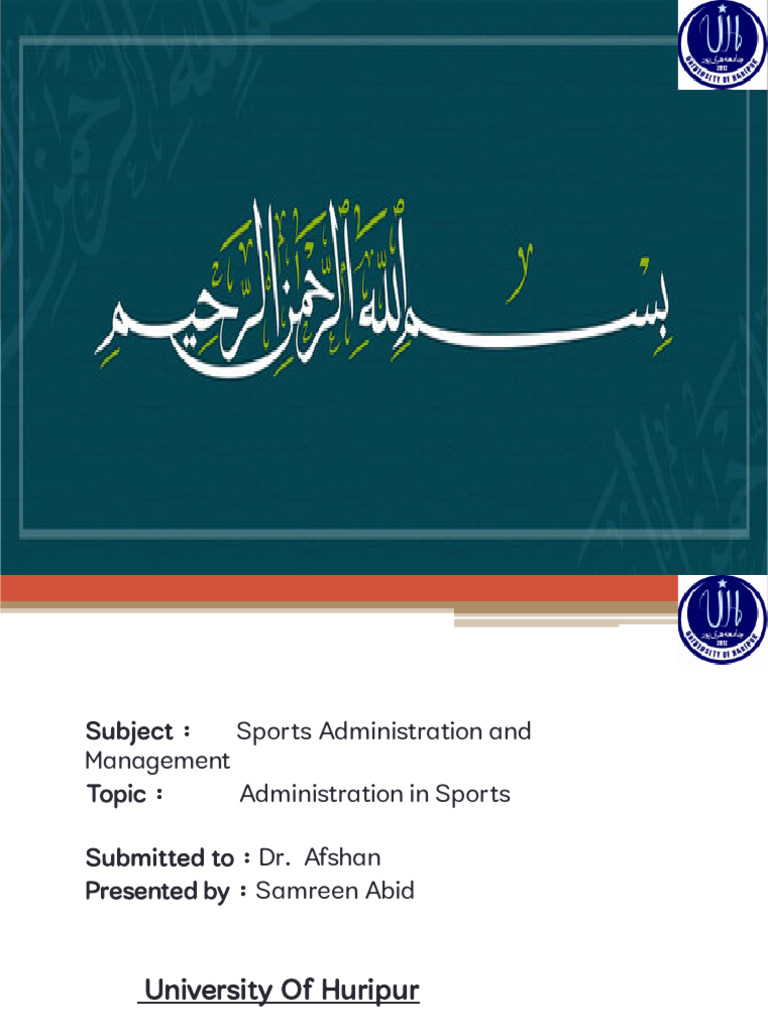 Sports Administration Lecture 1.1 | PDF | Sports