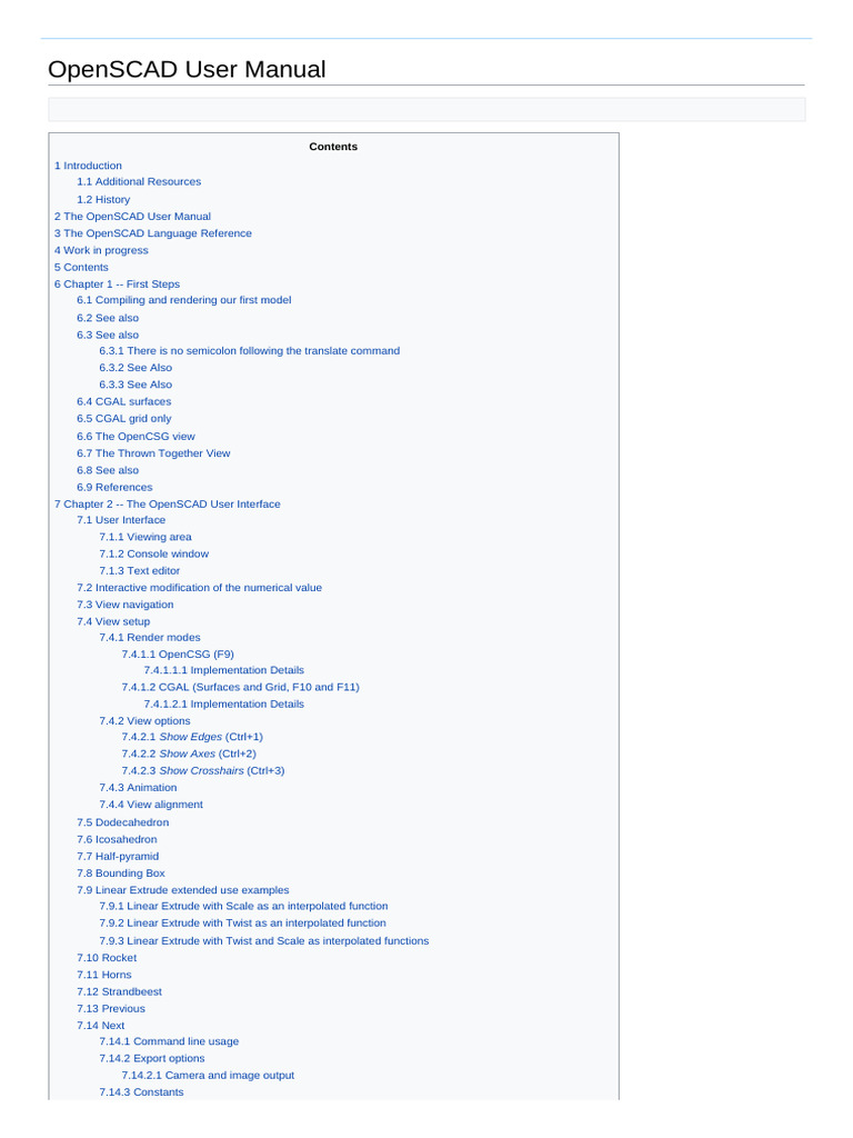 OpenSCAD User Manual | PDF | Command Line Interface | Rendering ...