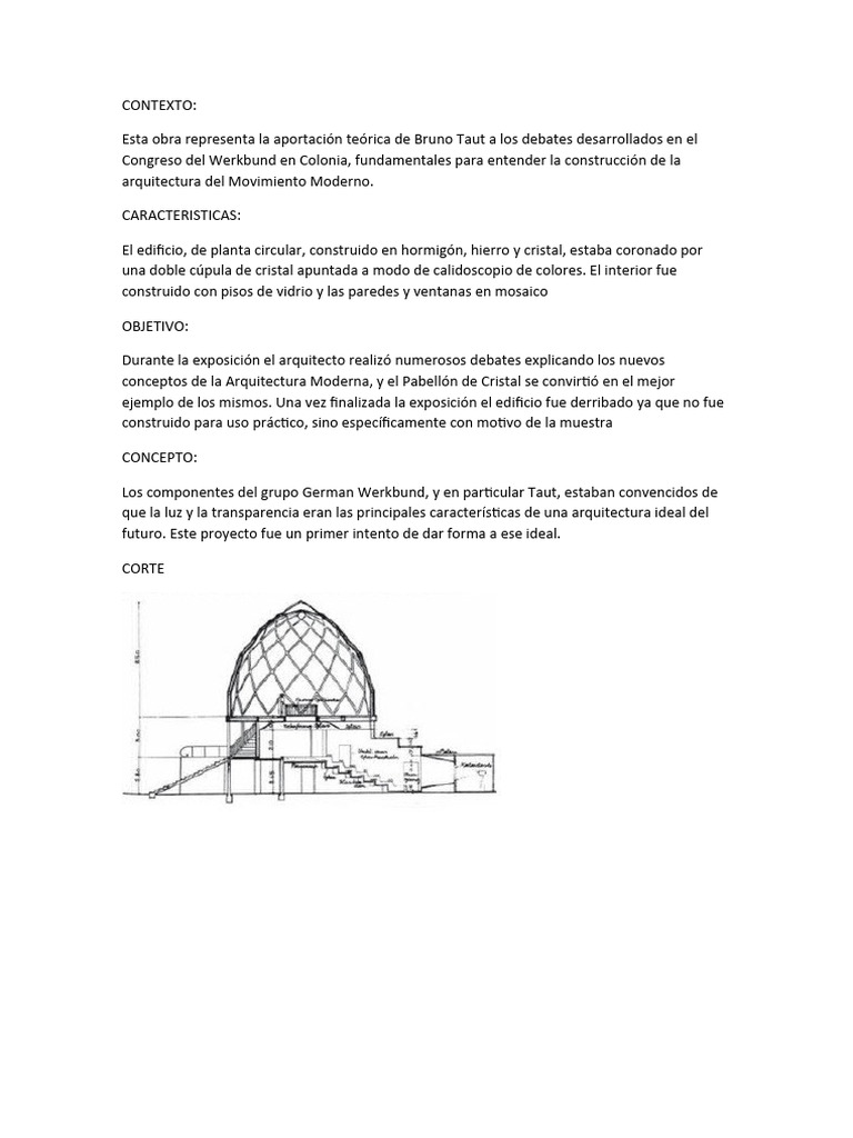 Pabellón de Cristal de Bruno Taut | PDF | Arte