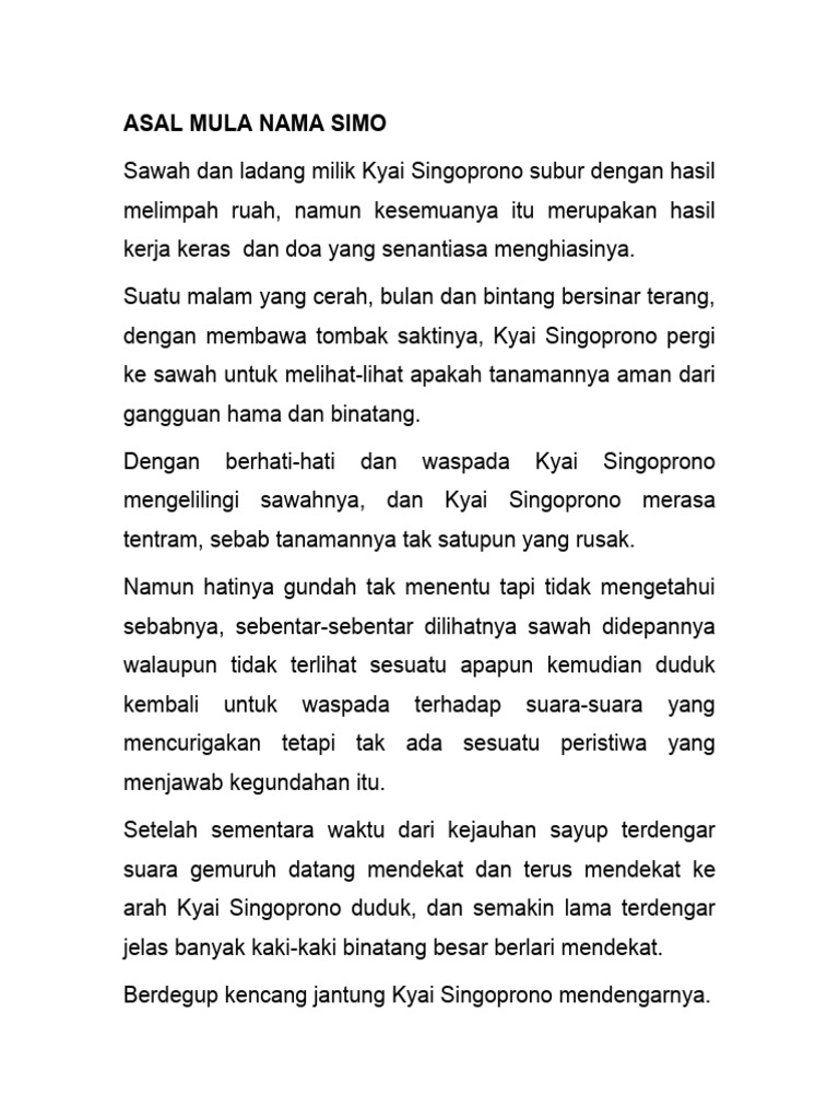 Asal Mula Nama Simo | PDF