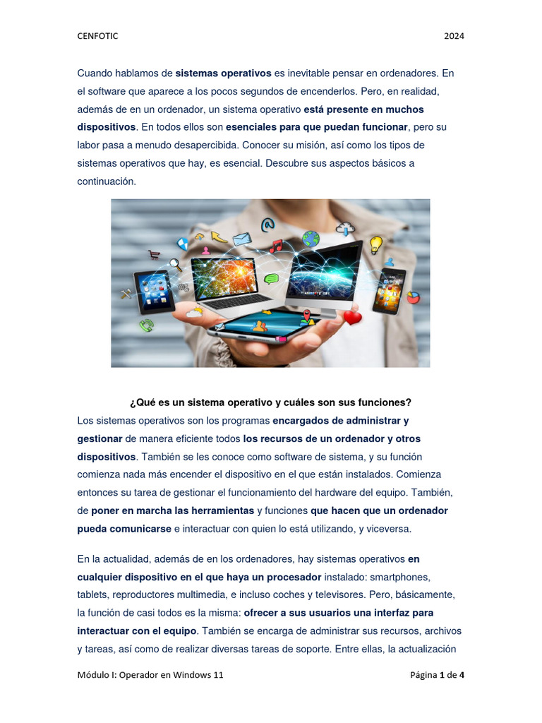 El Sistema Operativo y Sus Caracteristicas | Descargar gratis PDF | Sistema operativo | Hardware ...