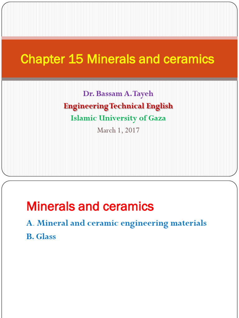 Unit15 Minerals and Ceramics | PDF | Glasses | Dielectric