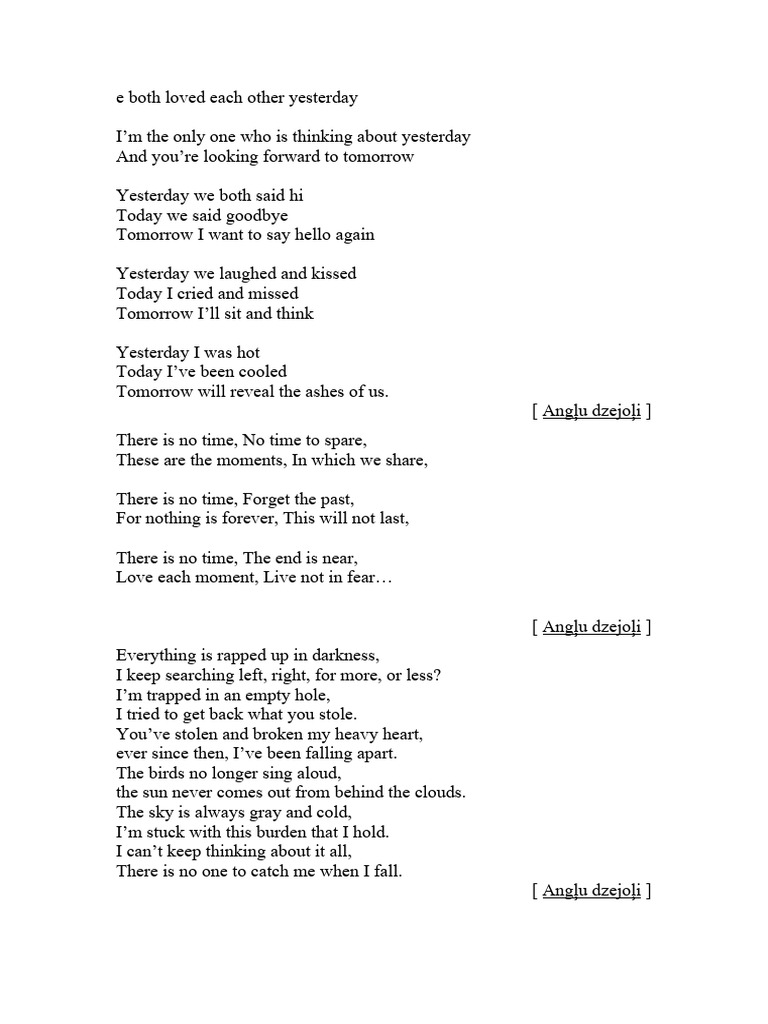 We Both Loved Each Other Yesterday | PDF | Poetry