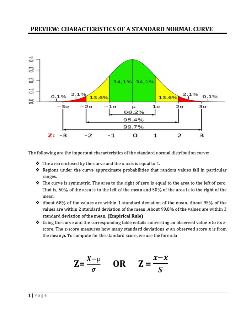 Lesson-1-Z-Score-of-a-Normal-Random-Variable | PDF | Standard Score | Normal Distribution