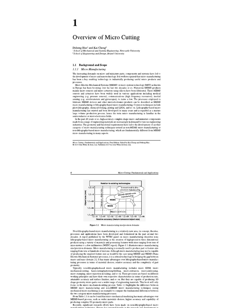 Ch2 - Micro Machining - Part 1 | PDF