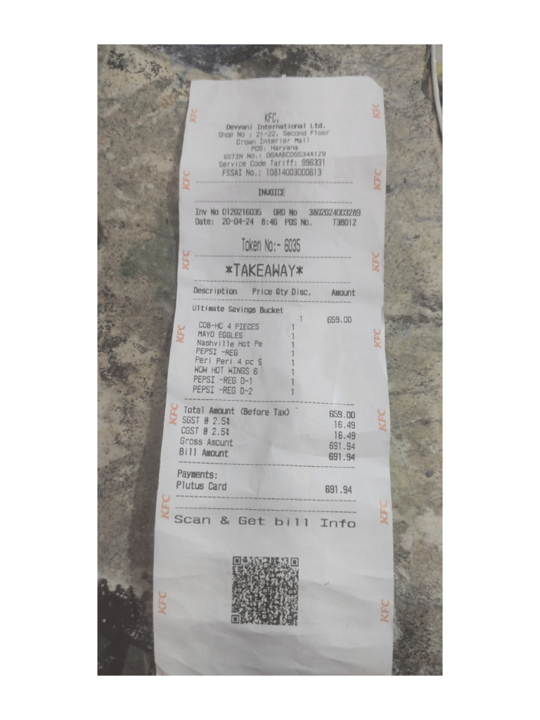 kfc bill | PDF