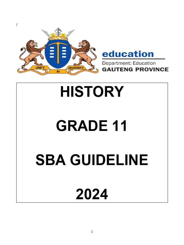 Grade 11 History SBA Guide | PDF