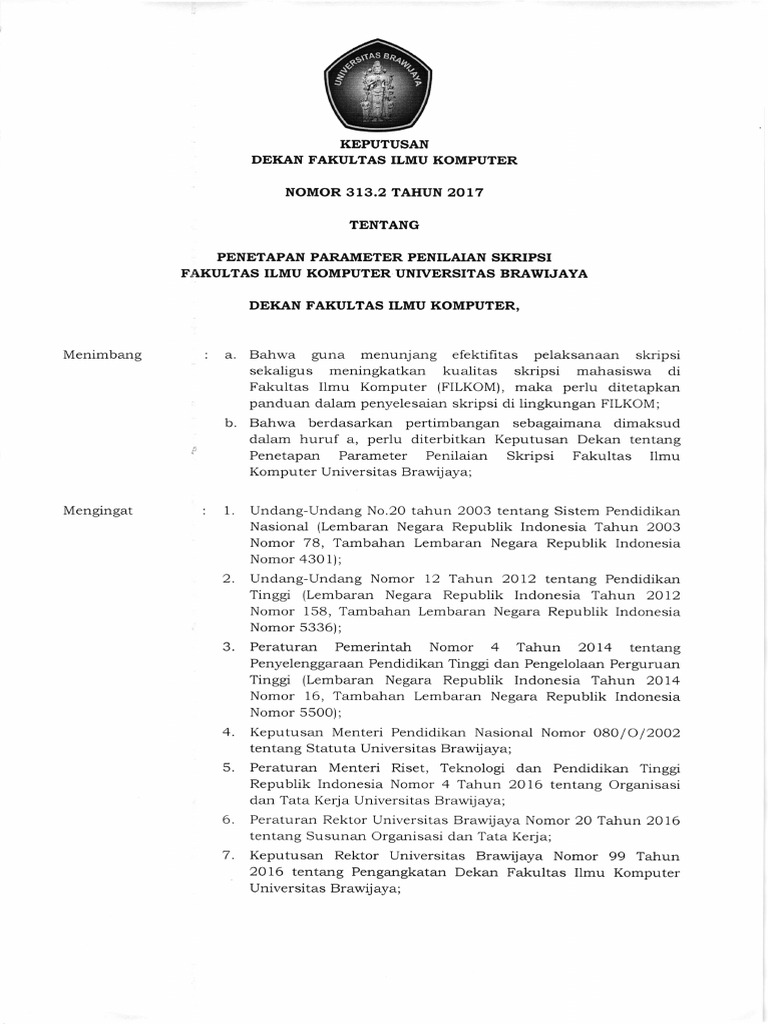 SK Penetapan Parameter Penilaian | PDF