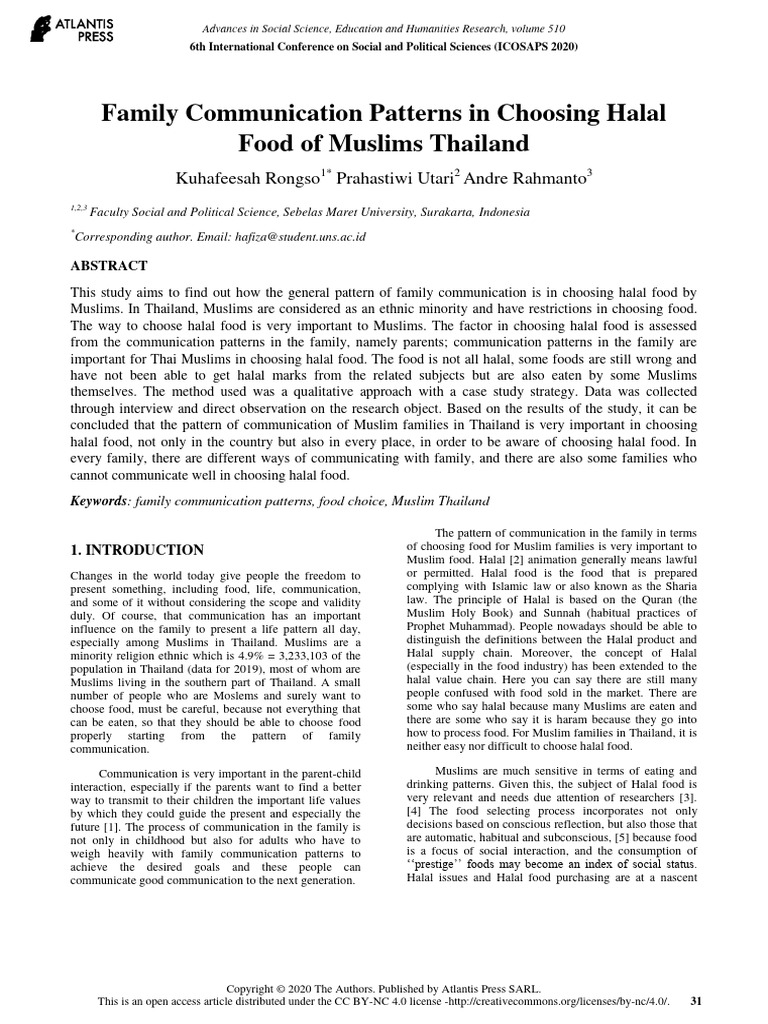 Family Communication Patterns in Choosing Halal | PDF