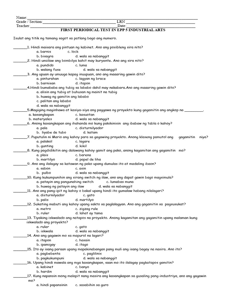 Epp-5 Industrial-Arts | PDF