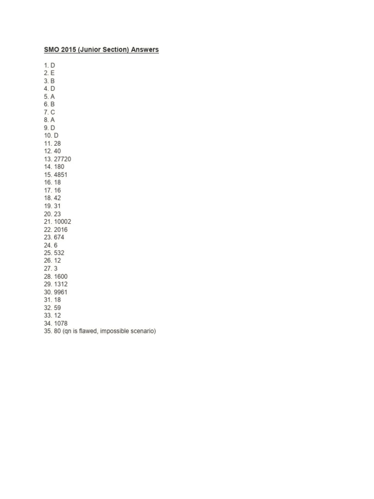 Junior Section - First Round Answers - SMO Singapore Mathematical ...
