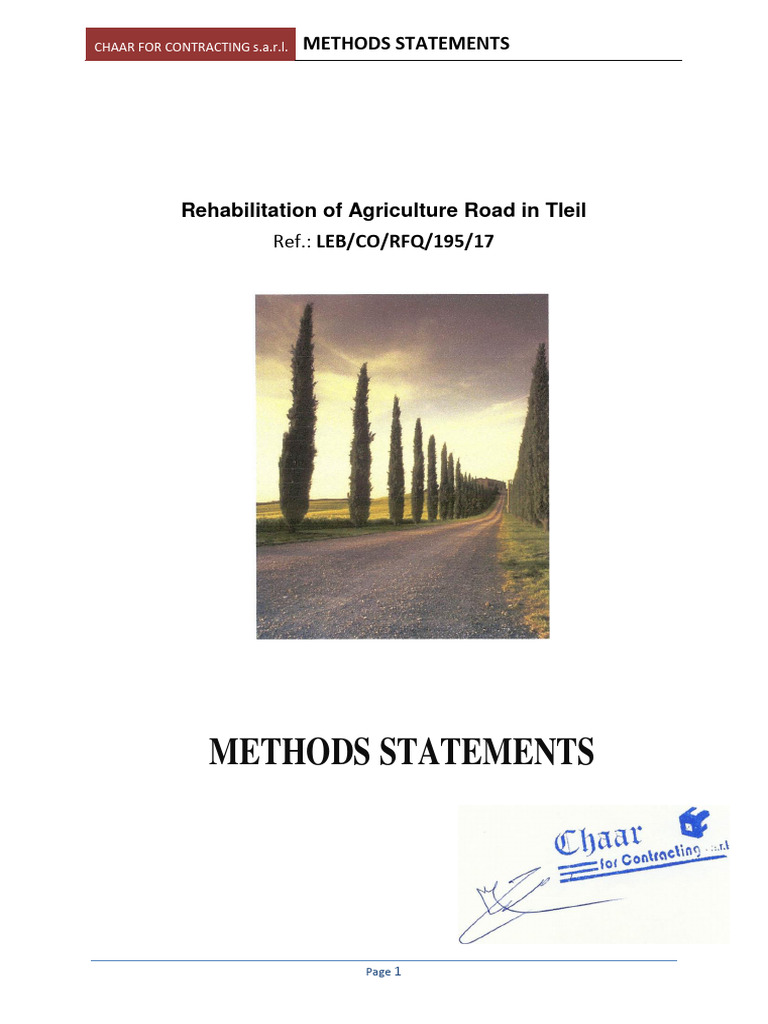 Method Statement | PDF | Concrete | Construction Aggregate