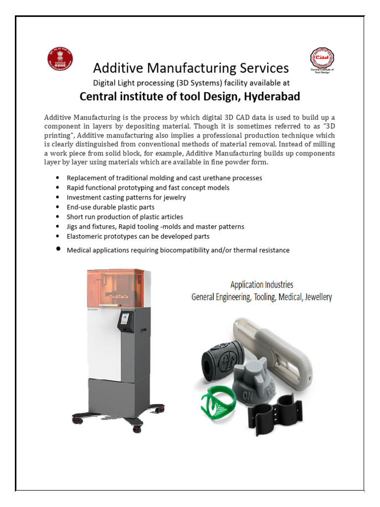 Additive Manufacturing Services | PDF | 3 D Printing | Industrial Processes