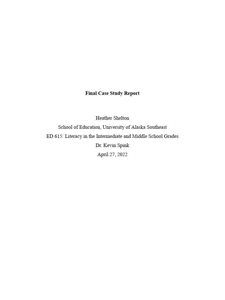 Final Case Study Report | PDF | Spelling | Human Communication