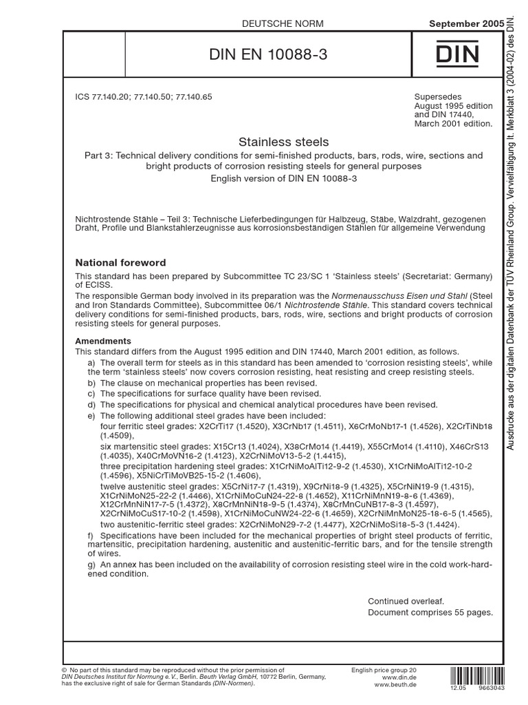 En 10088-3 | PDF | Steel | Stainless Steel