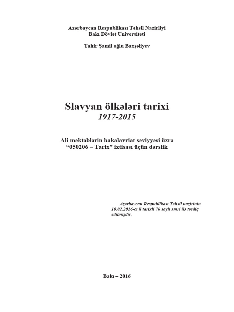 Baxsliyev T S Slavyan Olklri Tarixi 1 | PDF