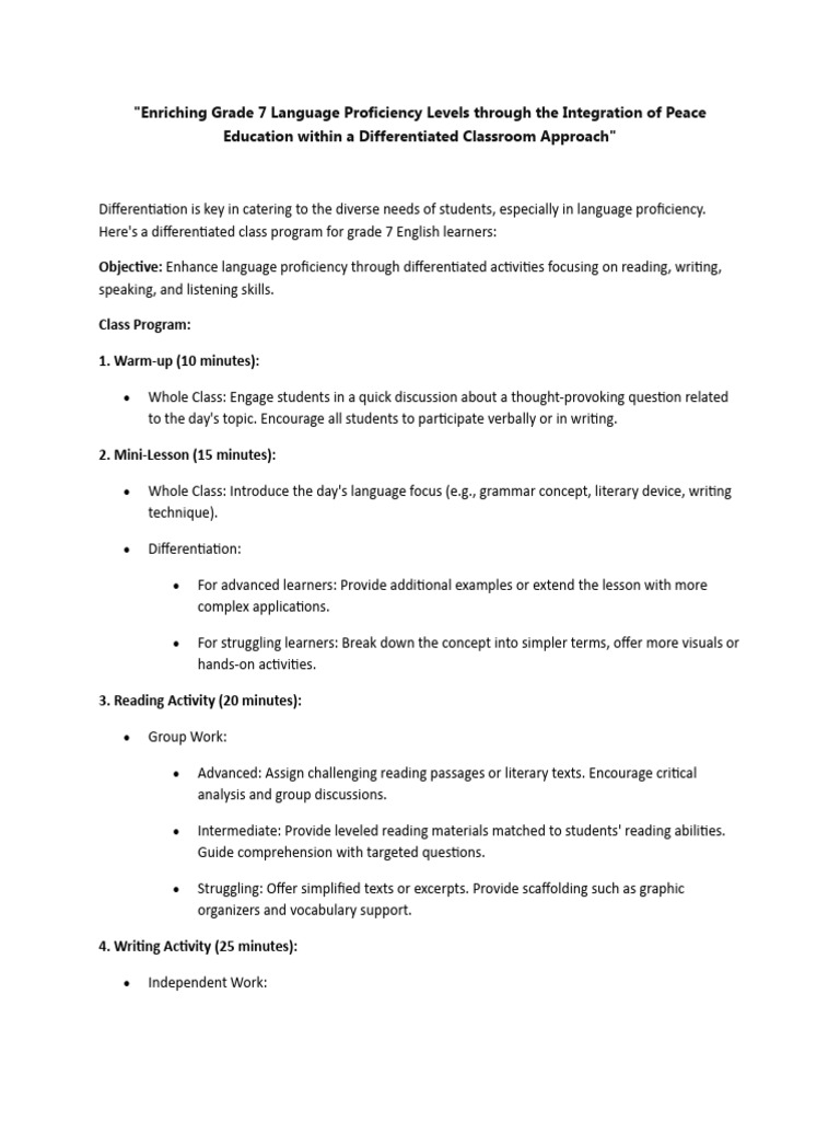 Enriching Grade 7 Language Proficiency Levels Through The Integration ...