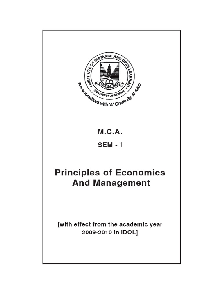 Principal of Economic Management (MCA) | PDF | Demand | Economics