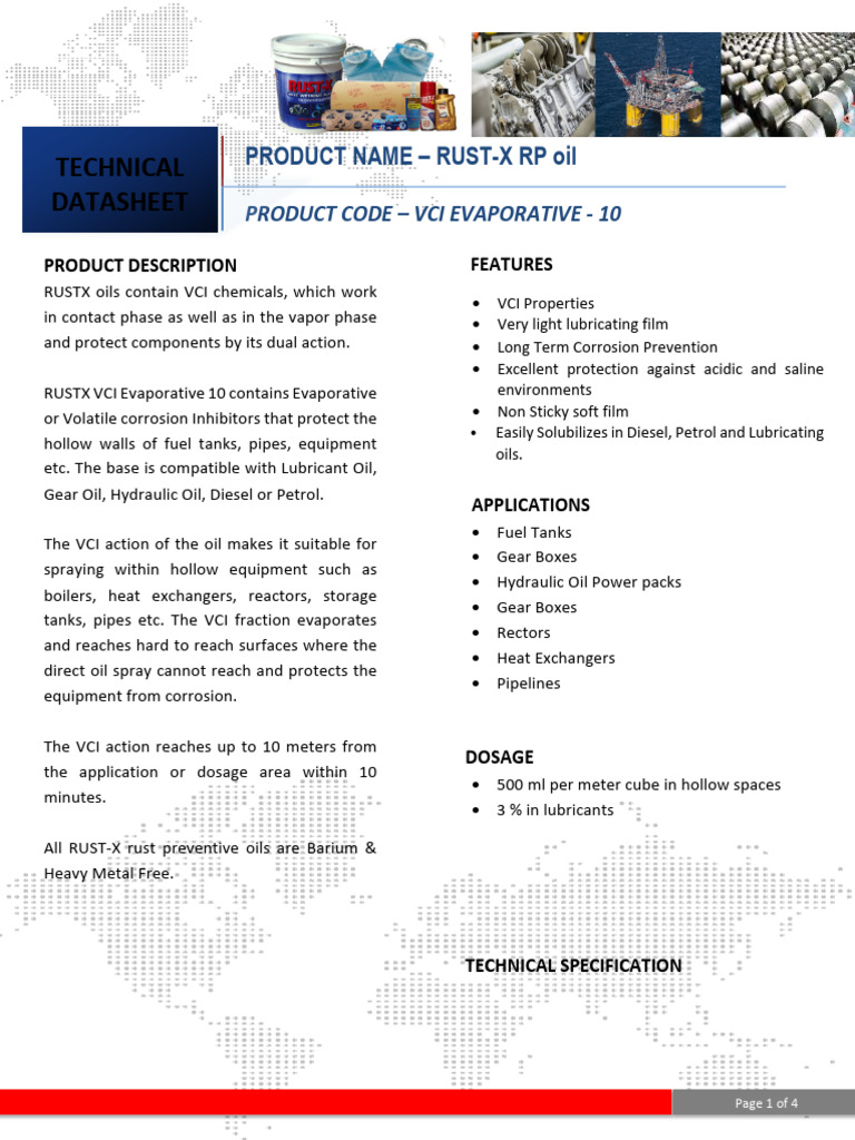 TDS RUST-X VCI 10 | PDF | Oil | Chemistry