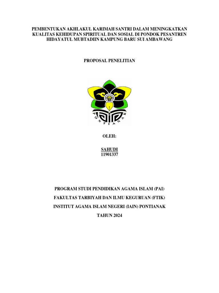 Proposal Sahudi Bismillah-2 | PDF