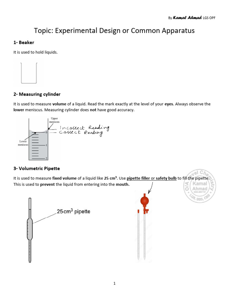 Essential Lab Apparatus and Solutions Guide | PDF | Science & Mathematics
