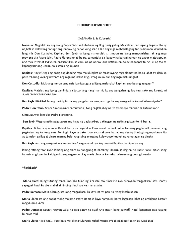 El Filibusterismo Script | PDF
