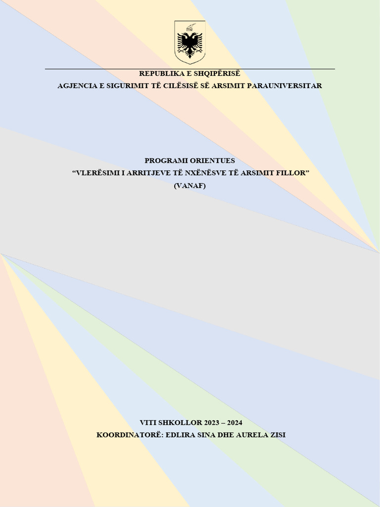 VANAF Programi Orientues 2023 2024 1 | PDF