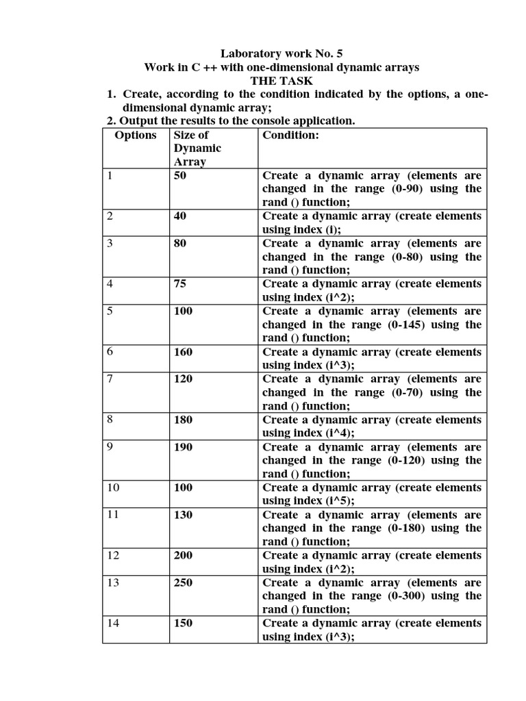 lab5_en | PDF | Computer Programming | Algorithms And Data Structures