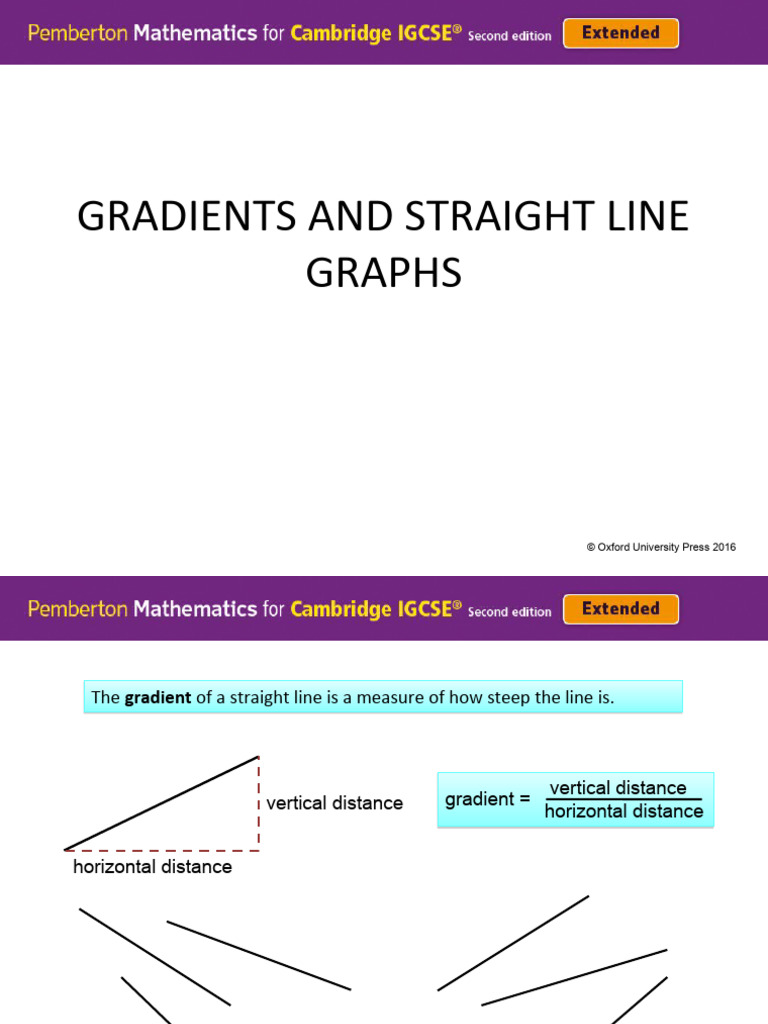 Gradients and Straight Line Graphs: © Oxford University Press 2016 ...