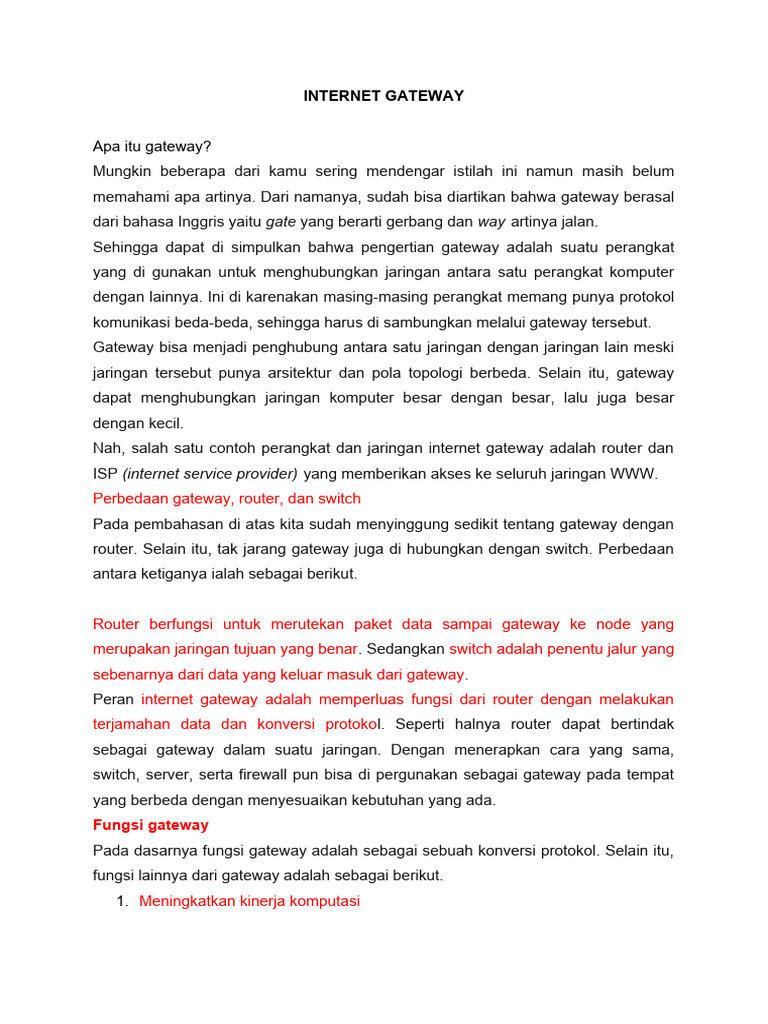 Materi Internet gateway | PDF