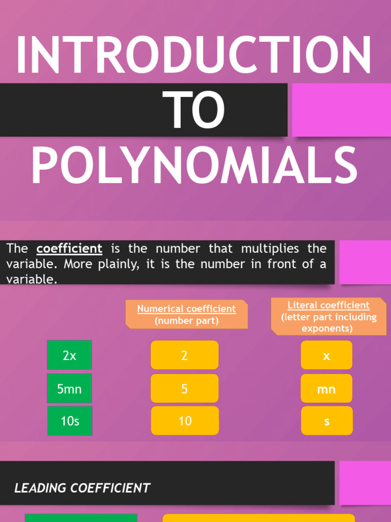 Introduction of Polynomials MATH7 | PDF | Polynomial | Mathematics