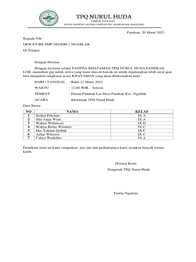 NO Nama Kelas 1 2 3 4 5 6 7 | PDF