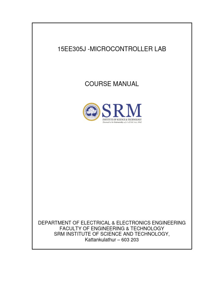 15EE305J Microcontroller Lab | PDF | Microcontroller | Office Equipment