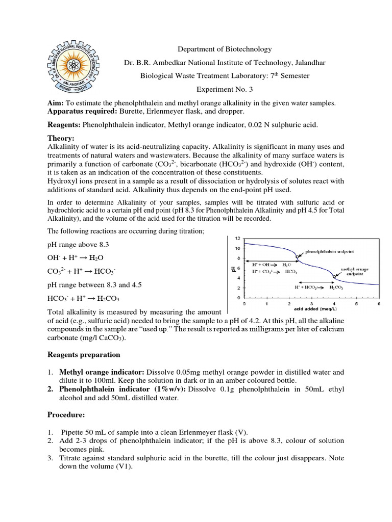 Alkalinity Testing: Phenolphthalein & Methyl Orange | PDF | Alkalinity ...