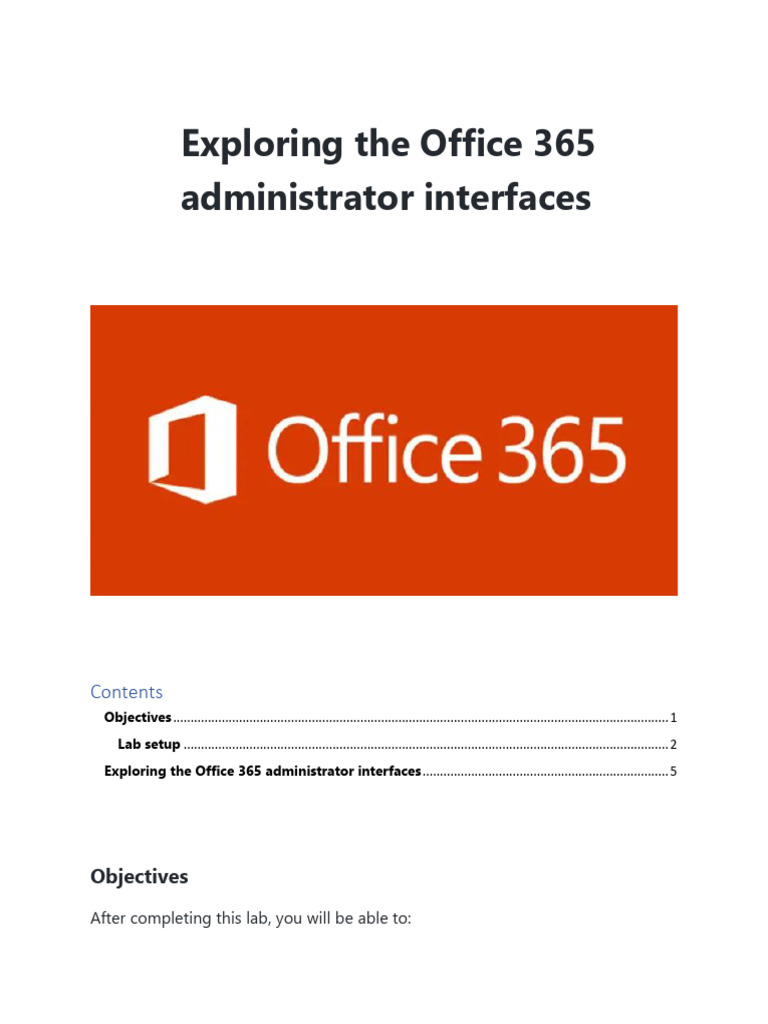 Exploring The Office 365 Administrator Interfaces | PDF | Password ...
