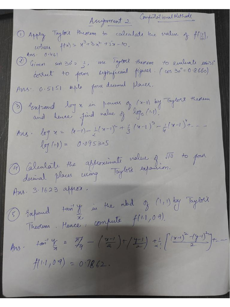 Assignment 2 And 3 Computational Methods Pdf