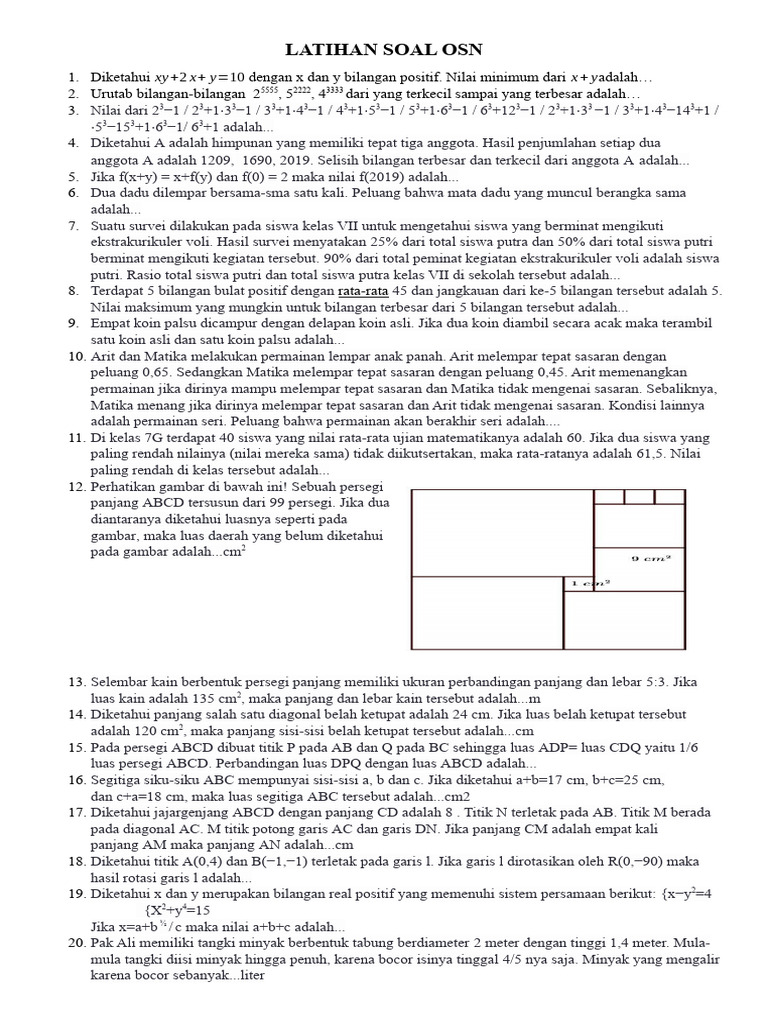 Latihan Soal Osn | PDF | Metode & Bahan Ajar | Seni