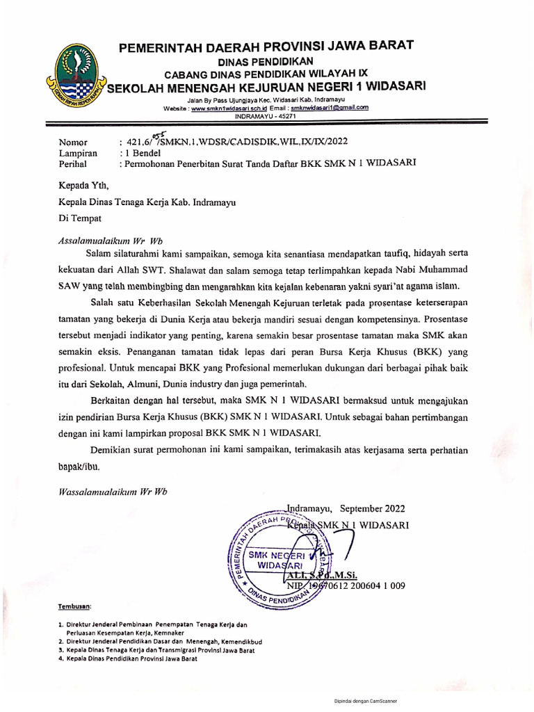 Surat Permohonan BKK | PDF