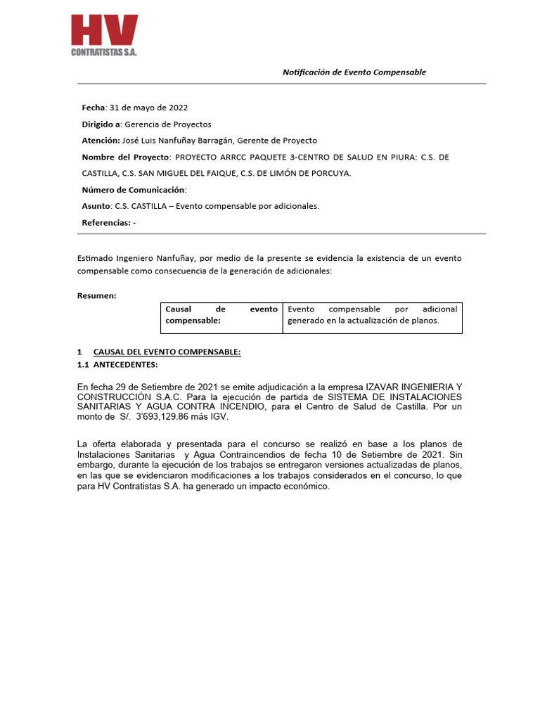Informe Técnico de - IISS (IZAVAR) .Rev0JC | PDF | Colector de aguas pluviales | Ducha
