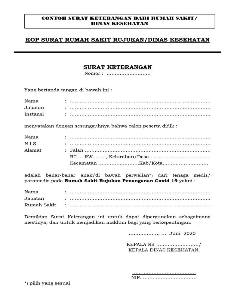 Contoh Surat Keterangan Dari Rumah Sakit | PDF | Olahraga & Rekreasi | Game & Aktivitas