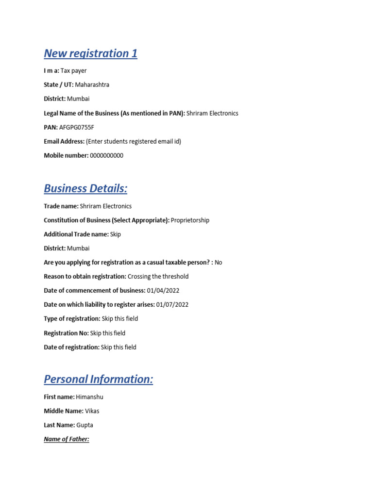 Maharashtra Business Registration Form | PDF | Ignition System | Engines