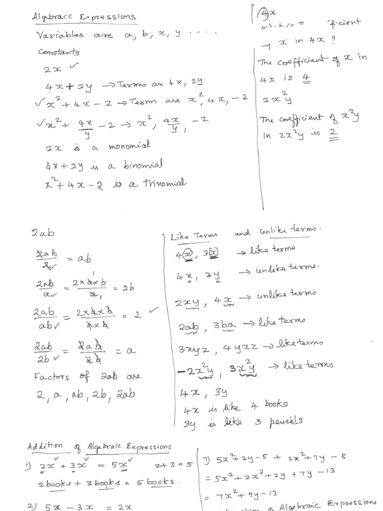 Algebraic expression | PDF